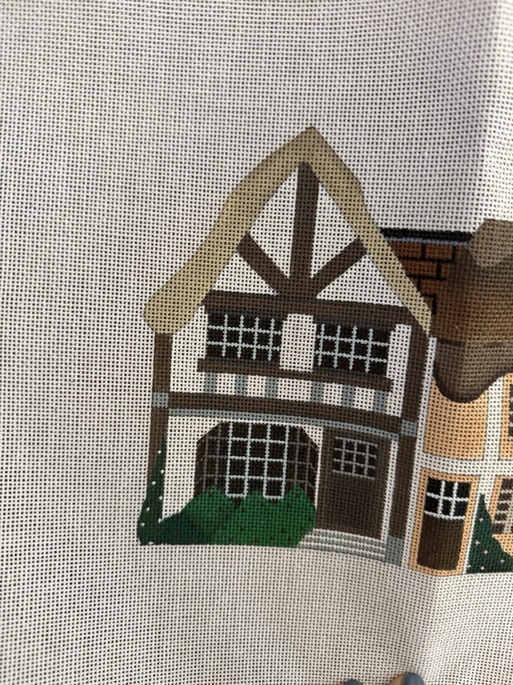 Hand-painted Needlepoint Canvas By Dede townhouses 14 Count | eBay