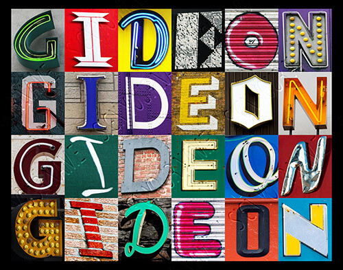 GIDEON Name Poster featuring photos of actual sign letters | eBay