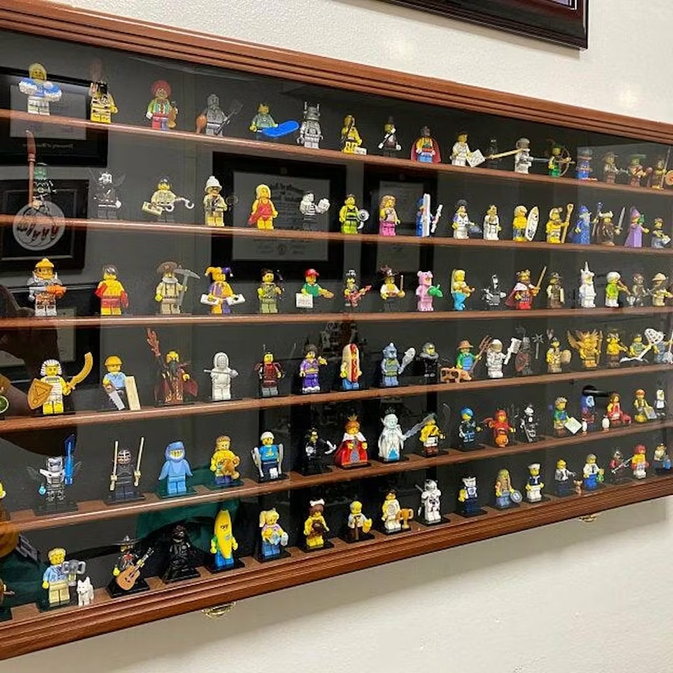 Collectibles Display Case Keys Matchbooks Minifigures Cherry Rack Wood ...