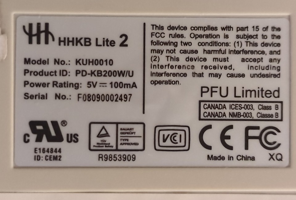 HHKB Happy Hacking Keyboard Lite2 English layout USB keyboard Ivory PD ...