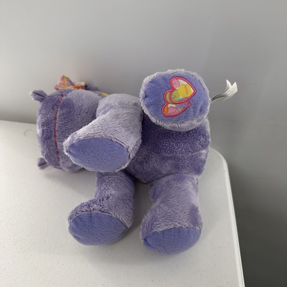 Necco Sweethearts Plush Hippo Candy Bow Applause 12" Purple Soft ...