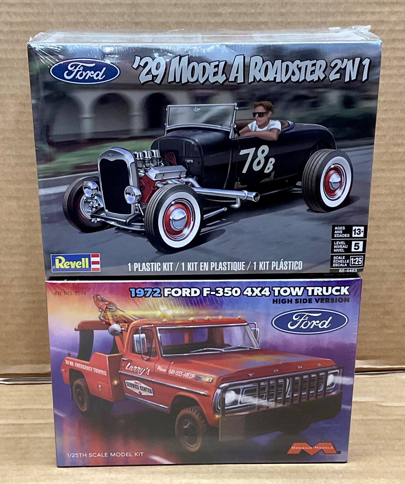 LOT 1972 FORD F-350 4X4 TOW TRUCK 1929 A ROADSTER STREET ROD MODEL KITS ...