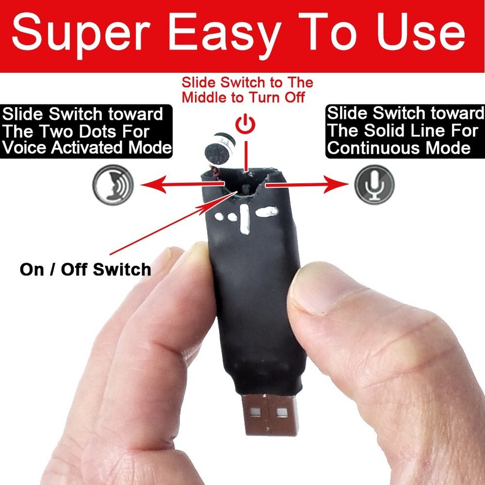 Custom Spy Audio Recorder Voice Activated Recording Device Sensitive ...