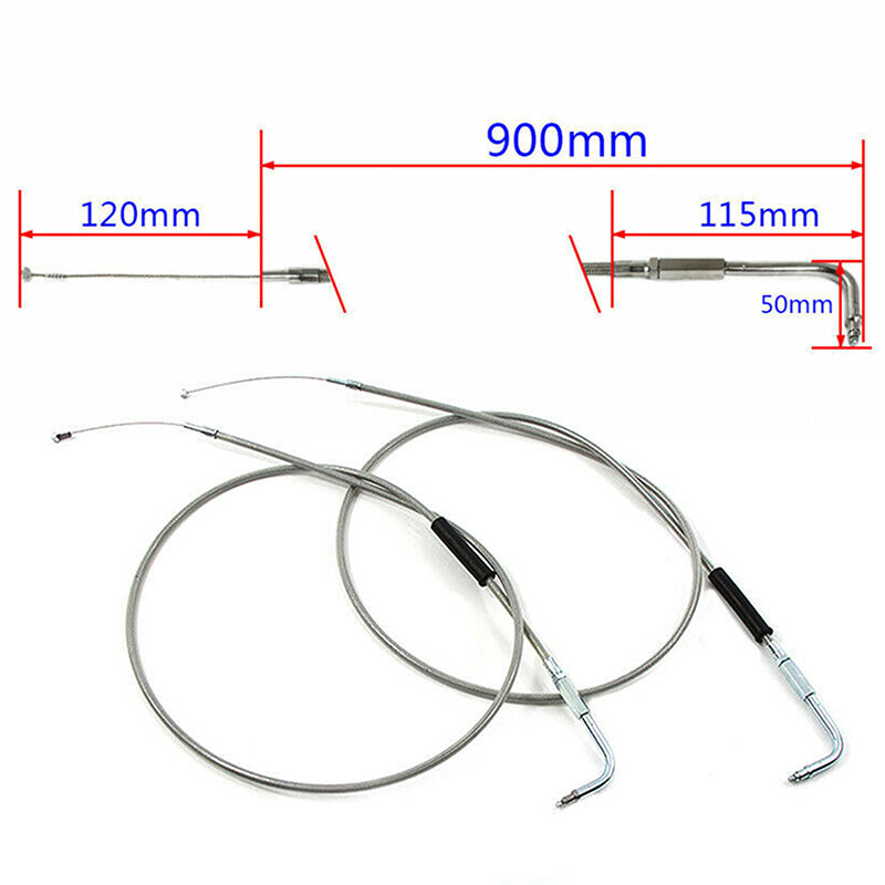 2Pcs Throttle Cable Wire Steel For Harley Davidson Sportster XL1200 883 ...