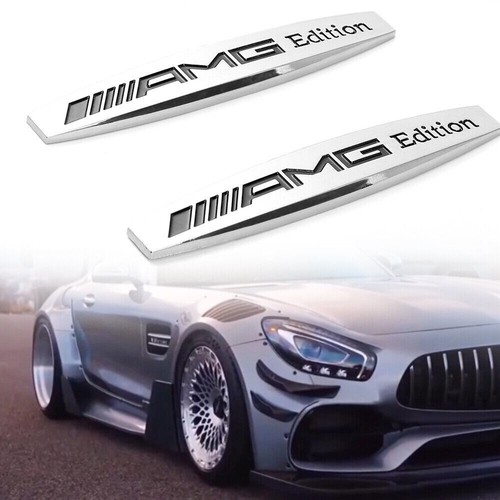 2x Chrome Emblem Metal Side Fender Trunk Badge for AMG Edition | eBay