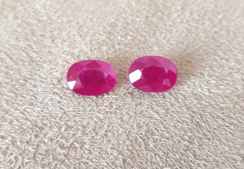 Natural Red Ruby matching Pair 8x6 mm Oval Burmese Ruby Excellent cut ...