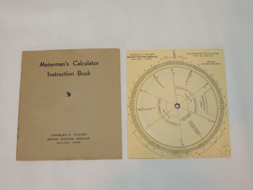 Vintage Charles H Thayer Testing ~ Meterman's Dial Calculator w ...