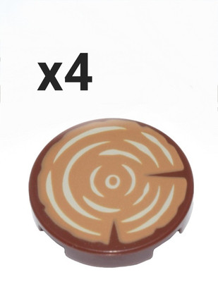 NEW LEGO 14769pb196 x4 REDDISH BROWN Tile 2x2 Round Tree Trunk Stump | eBay