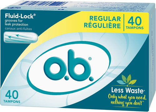 3 Boxes O.b. OB Tampons 40 Each 120 Total Regular No Applicator Fluid ...