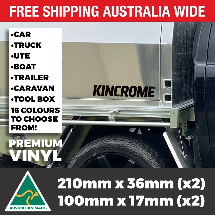 4 x KINCROME Sticker Decal Windshield Toolbox Laptop Tradie Ute Van ...