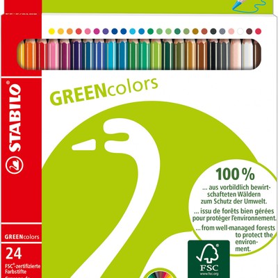 STABILO GREENcolors Colouring Pencil - Wallet of 24 - Assorted Colours ...