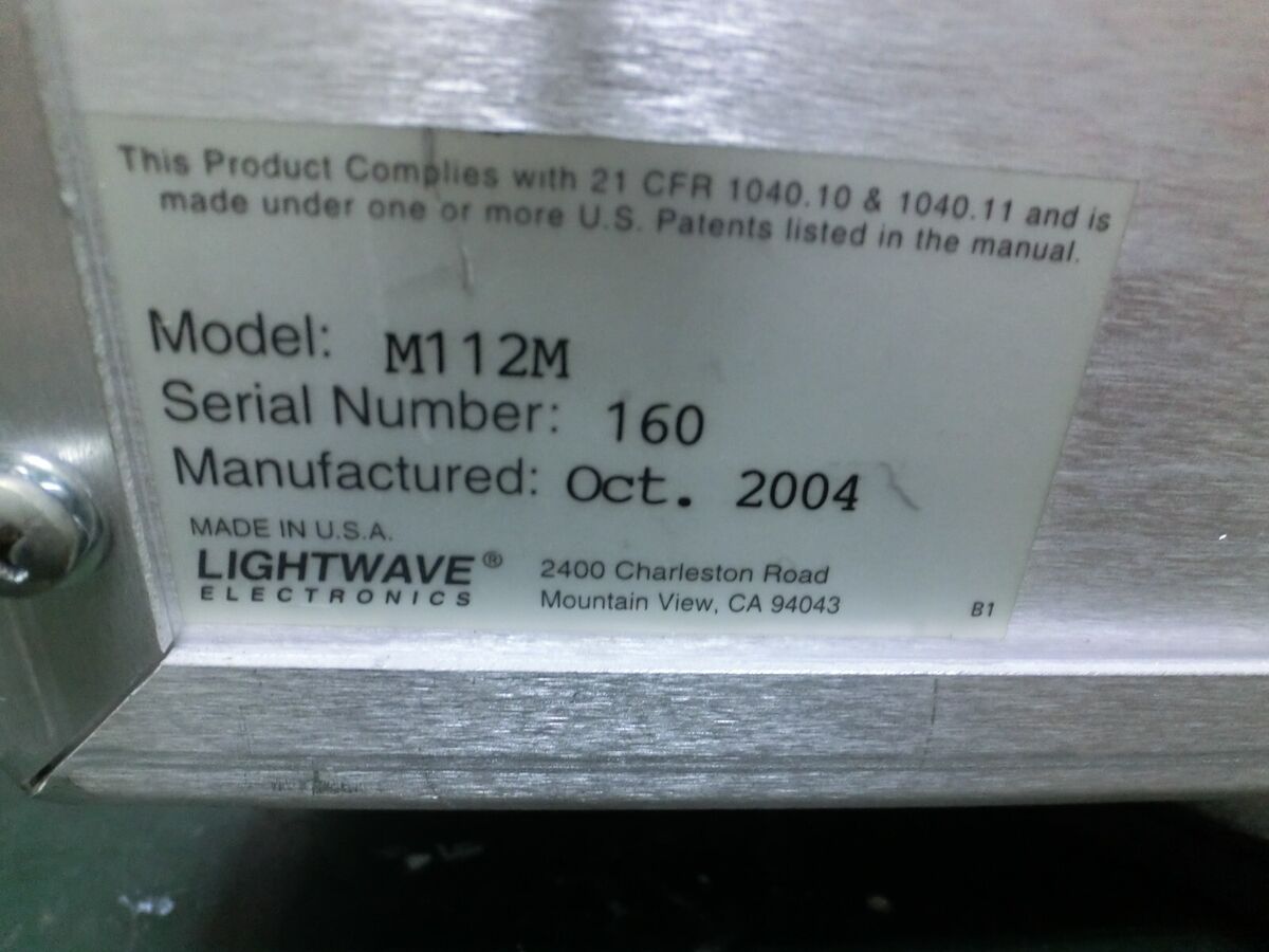ESI 148854 Lightwave M112M Diode Pump Laser Power Supply,No ESI 148854 Lightwave M112M Diode Pump Laser Power Supply,No