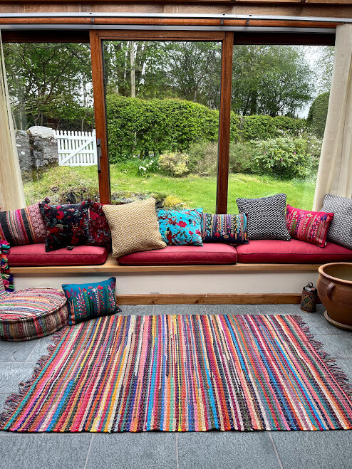 Rag Rug Festival Rugs Multicolour Rainbow Mat Cotton Hand Made ...