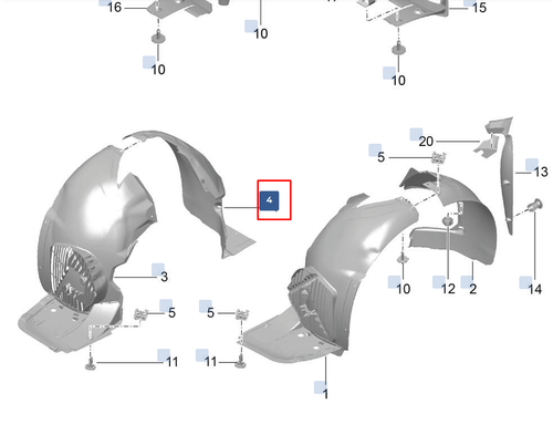 PORSCHE 911 991 Front Right Inner Fender Rear Part 99150450400 NEW ...