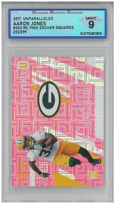 2017 Panini Unparalleled AARON JONES #263 Pink Escher Squares /299 💎 ...