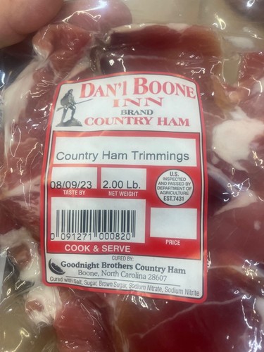 Dan'l Boone Inn Mountain Cured Country Ham Pieces Cut, 2 pound package ...