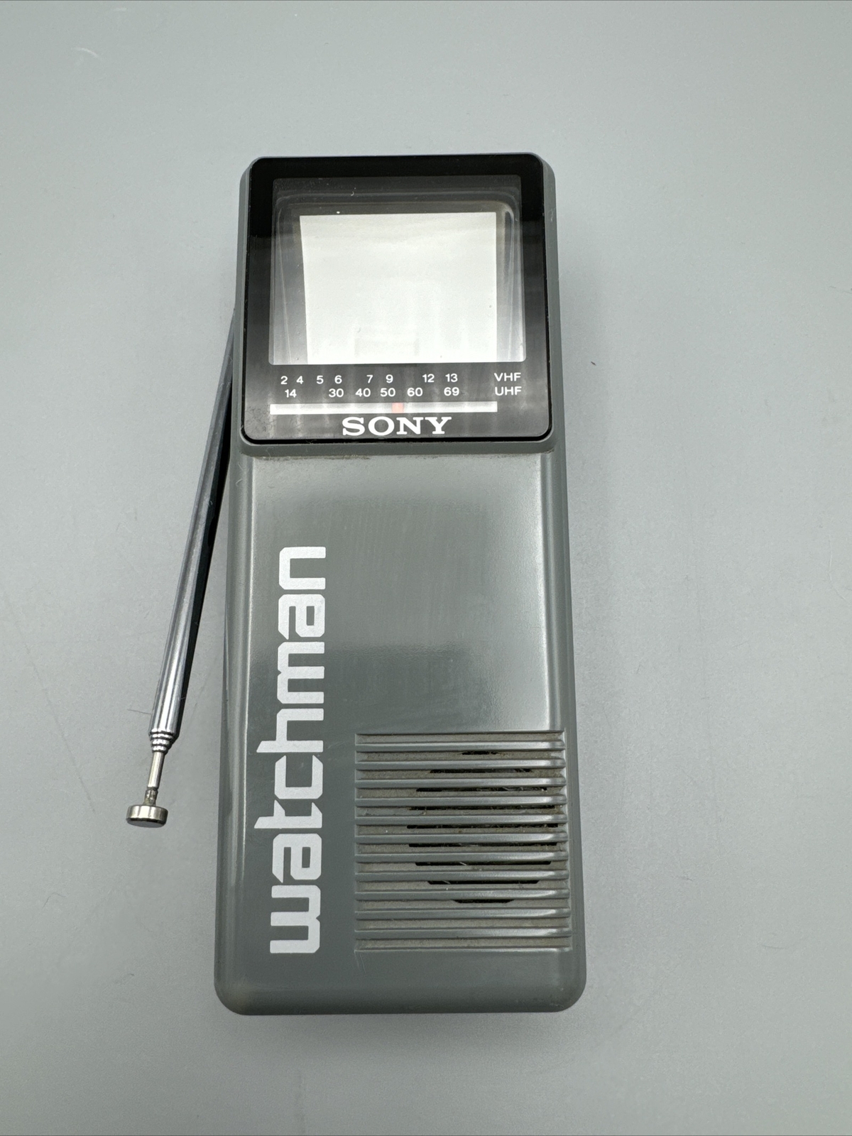Working Vtg Sony Watchman Portable TV VHF UHF Handheld 1988 Japan ...