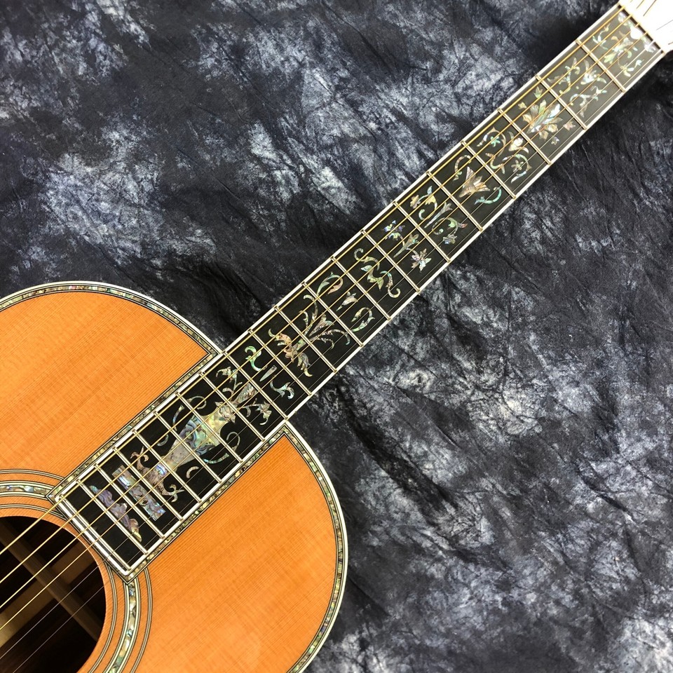 39" Solid Cedar Top OOO Model Acoustic Guitar Ablaone Ebony Fingerboard ...