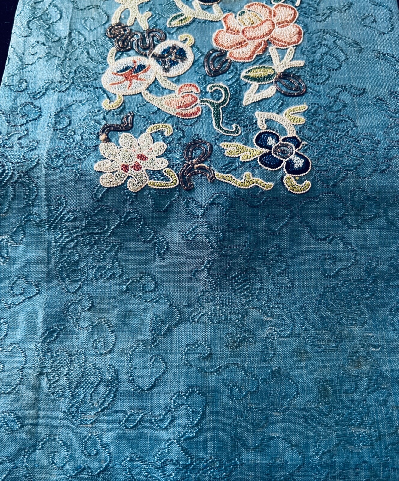 Antique Chinese Hand Embroidered Silk Panel Forbidden Stitch XX621 | eBay