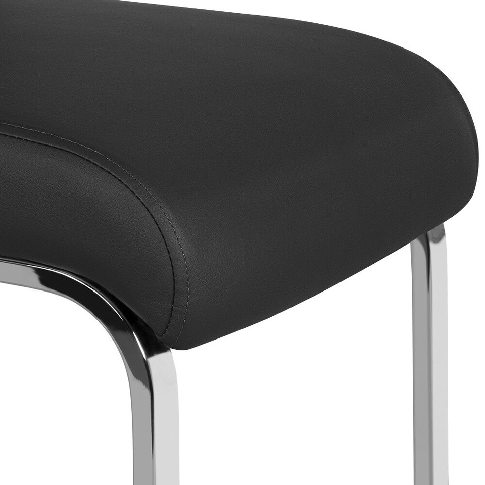 Leather Dining Chairs High Back Kitchen Chairs with Metal Legs for ...