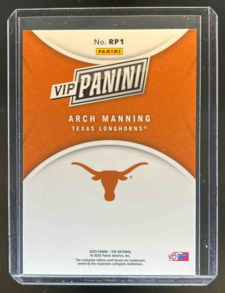 2025 Panini NSCC VIP Gold Arch Manning Diamond Plate Rated Prospect # ...