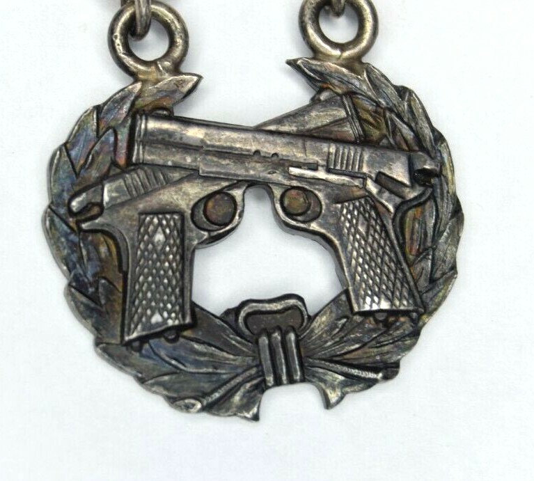 Theater Made pre WWII USMC Pistol Expert Badge ~ Sterling Silver China ...