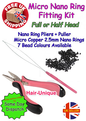 MICRO NANO RING FITTING KIT Full or Half Head - Pliers+ Puller+ 2.5mm ...