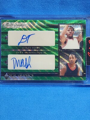 TY TY WASHINGTON JR/DALEN TERRY 2023 LEAF DUAL GRAPHICS DG-6 GREEN WAVE ...