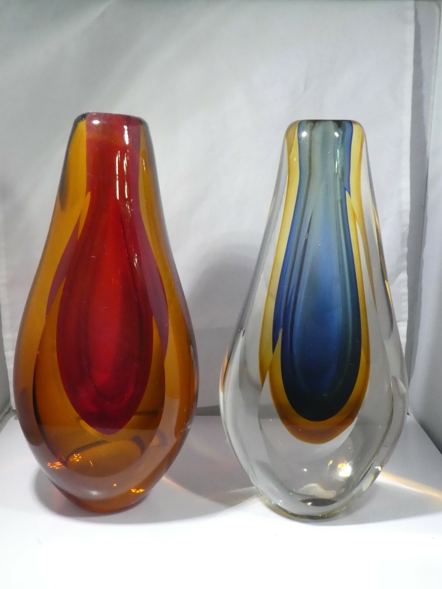 Italian Glass Vases Italian Colourful Murano Style Glass Vases