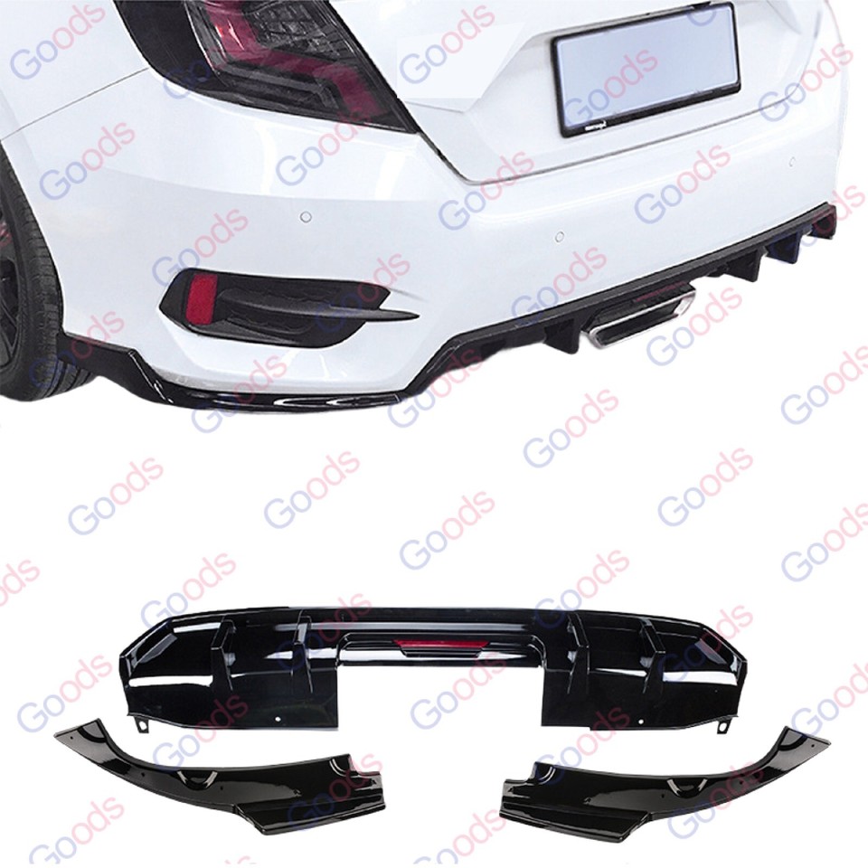 For 2016-2021 Honda Civic 4Dr Sport Sedan Rear Bumper Diffuser with LED ...
