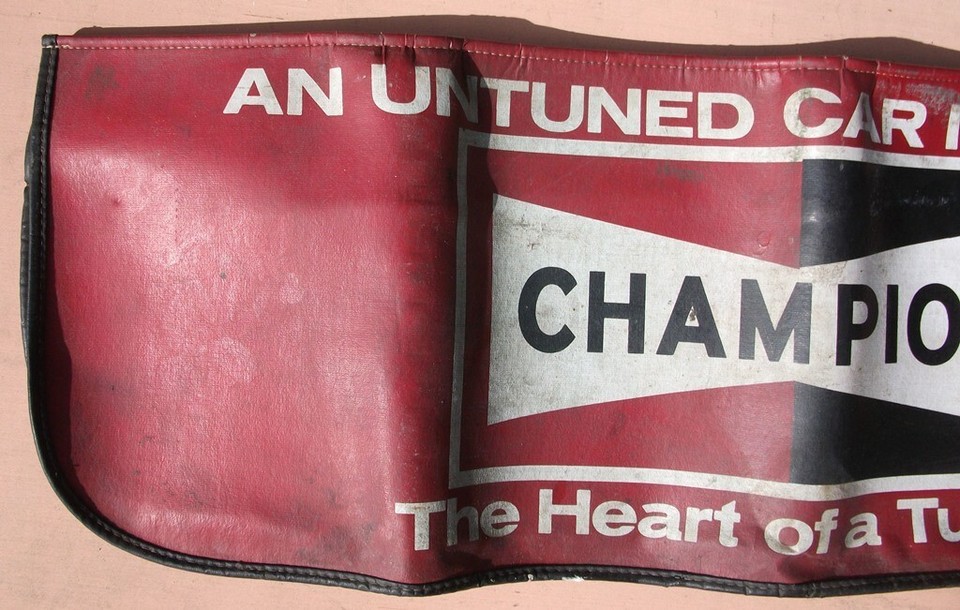 VINTAGE CHAMPION SPARK PLUGS FENDER COVER PROTECTOR GUARD COOL GARAGE ...