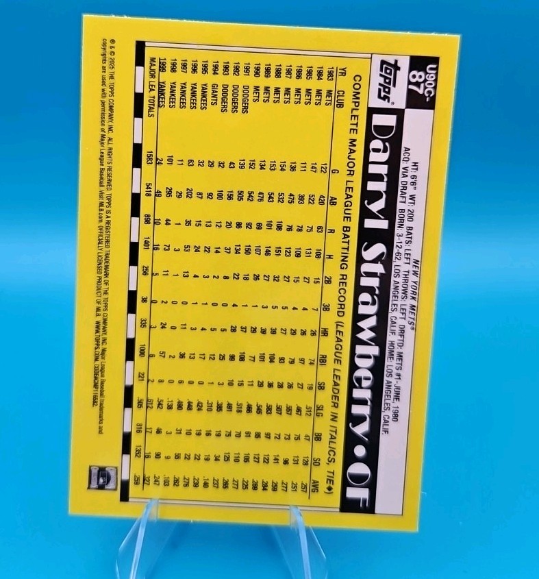 2025 Topps Update Chrome Silver Pack Darryl Strawberry Blue /150 🔥 # ...