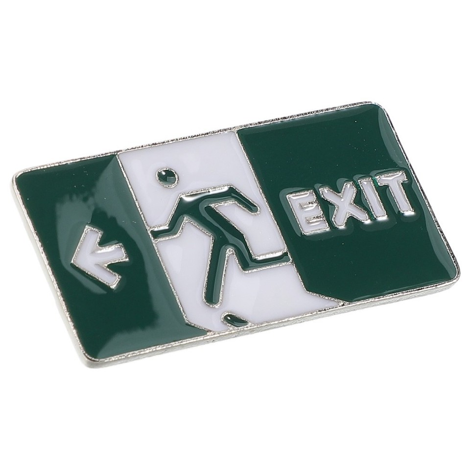 Funny Pins for Jackets Emergency Exit Sign Coat Brooch Aesthetic | eBay UK