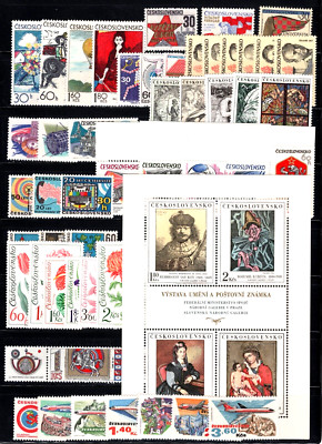 CZECHOSLOVAKIA Sc#1859/C82, 1973 Collection: 40+ Stamps & One Sheet ...