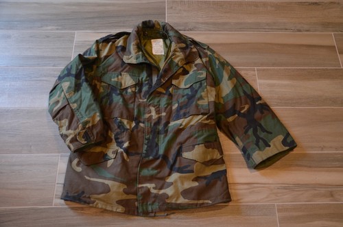 USAF Woodland Camo BDU Field Jacket Coat Cold Weather MR with Removable ...
