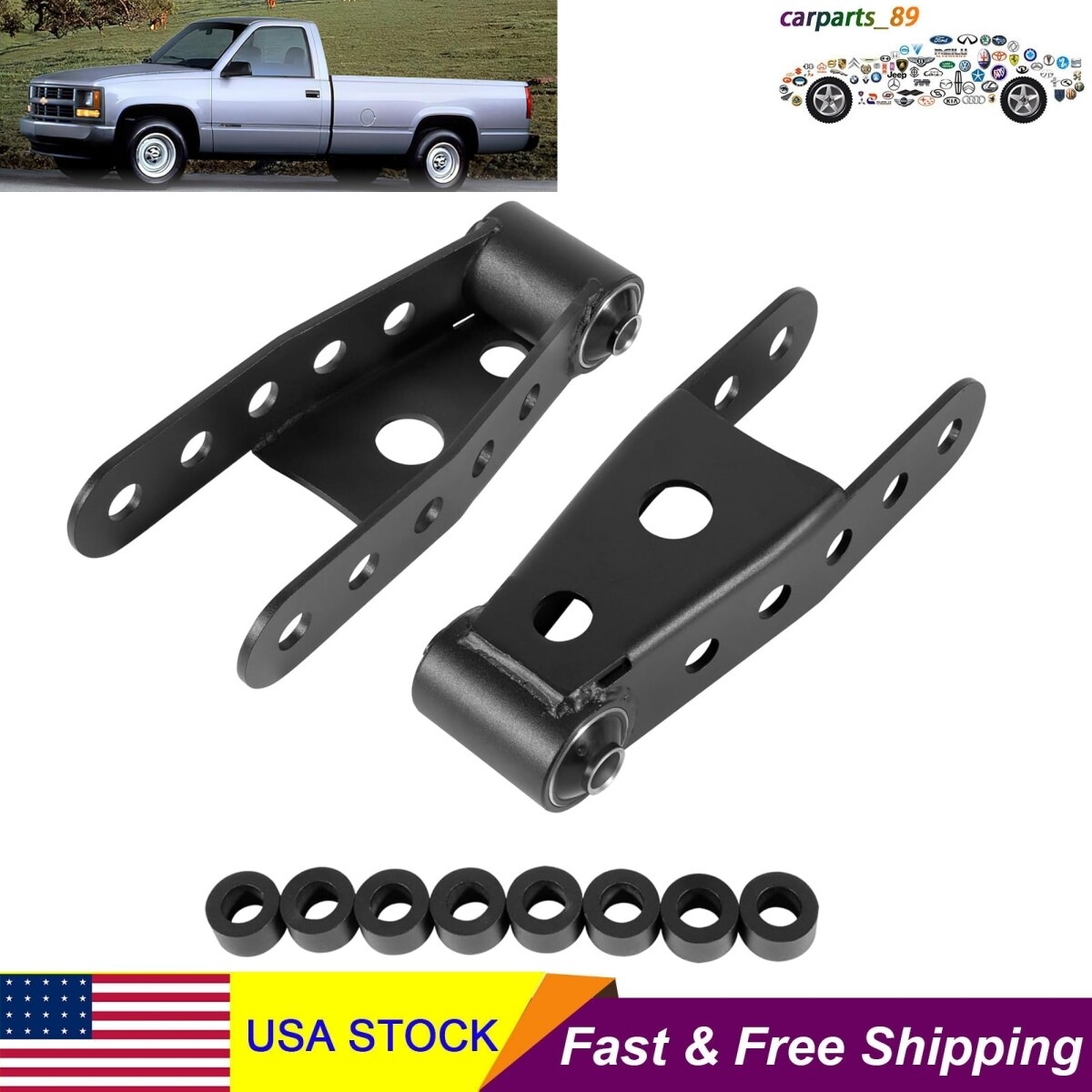 3 Inch Drop Shackles Silverado 1500null