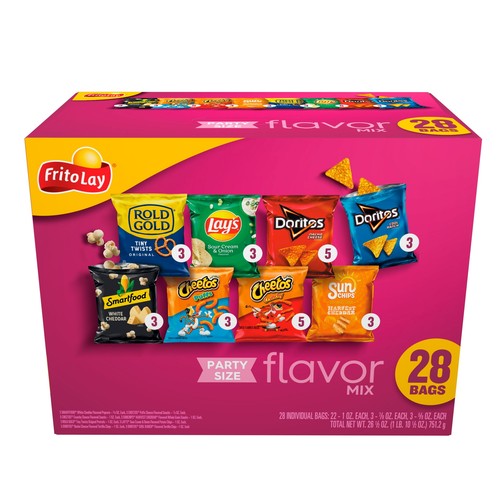 Frito-Lay Flavor Mix Variety Pack Snack Chips, 28 Count Multipack Free ...