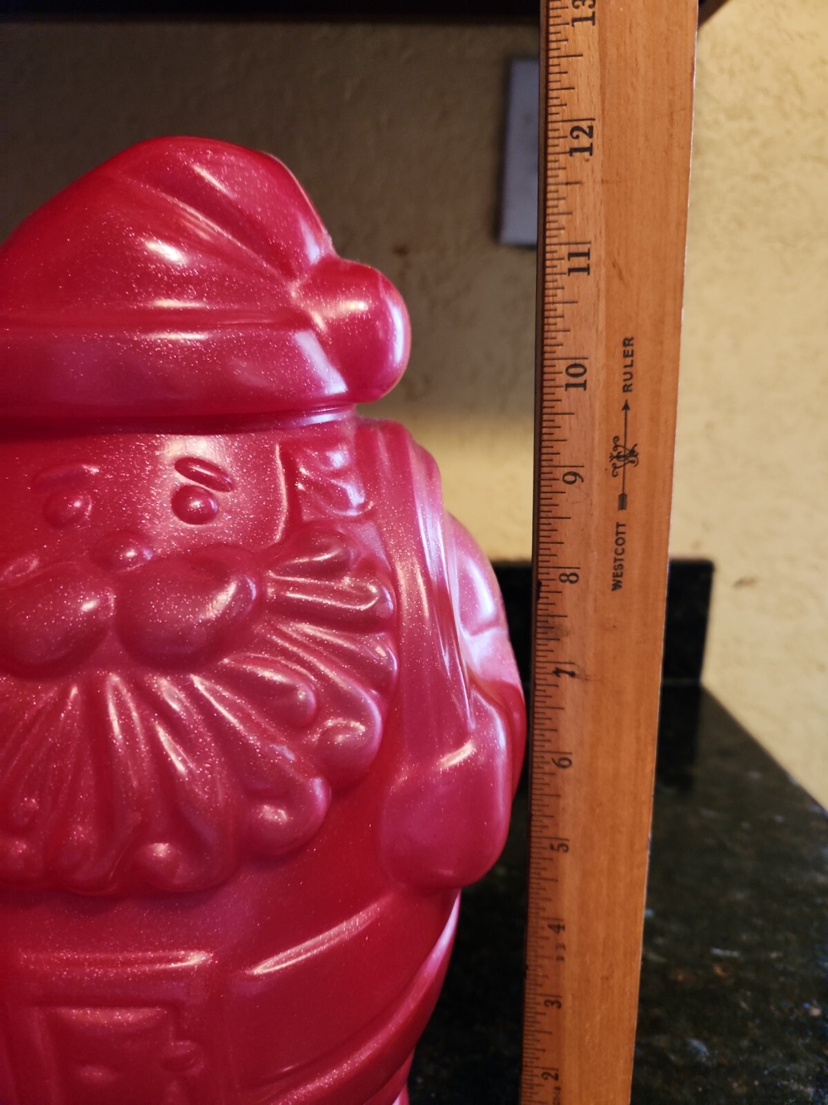 Vintage PackerWare Red Plastic Santa Claus Holiday Cookie Jar Made in ...
