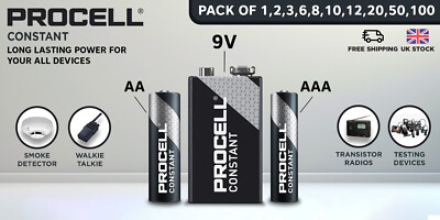 AA Procell Batteries AAA Procell Batteries 9V Procell Batteries ...