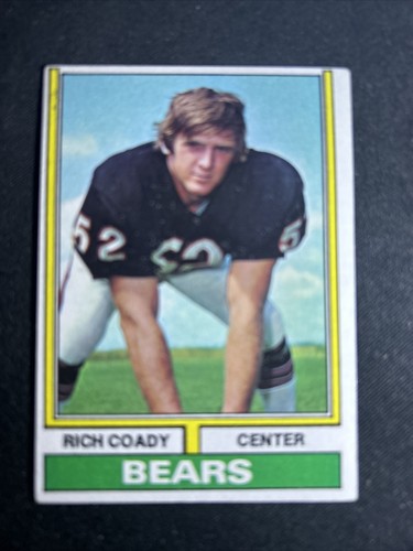 1974 Topps Football Card #18 Rich Coady Chicago Bears Nm Free Shipping ...