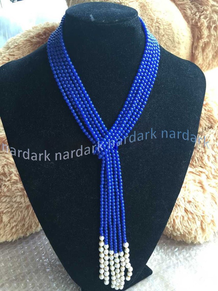 3 Strands Natural 4mm Gemstone Round Beads 7-8mm White Pearl Scarf ...