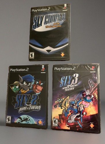FACTORY SEALED SLY COOPER 1, SLY 2, AND SLY 3 BLACK LABEL PLAYSTATION 2 ...