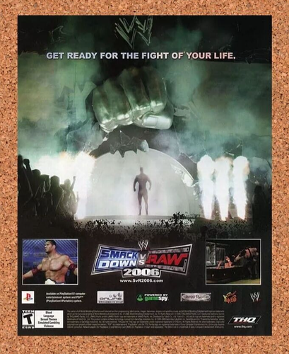 WWF Smackdown vs RAW PS3 Original 2006 Ad Authentic THQ Video Game ...