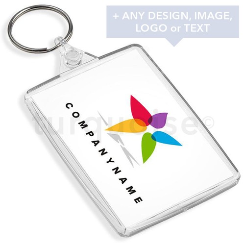 Personalised Promotional Custom Business Keyrings Key Fobs 73 x 51 mm ...