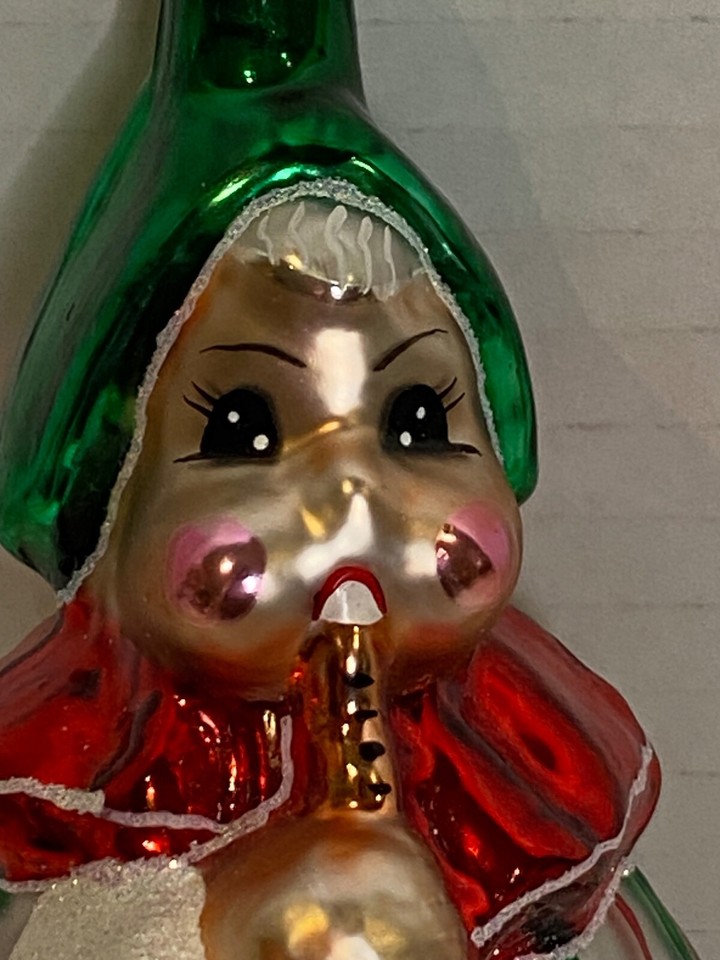 Christopher Radko Vintage Jester Clown Playing Flute Blown Glass ...