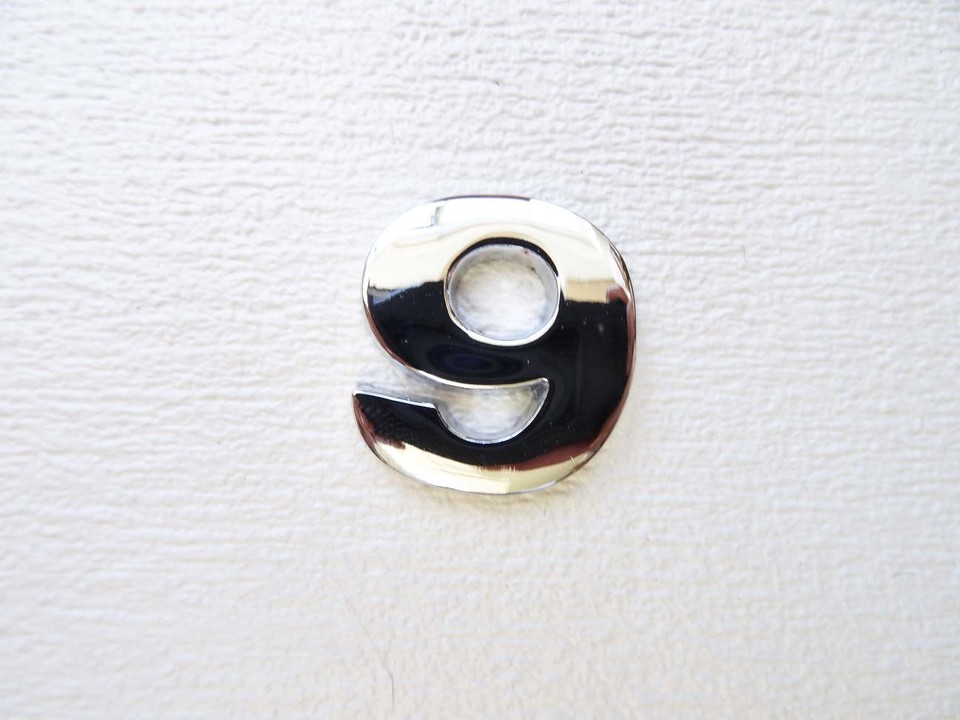 NUMBER 9 FULL METAL SILVER 3D SELF-ADHESIVE CAR BADGE HOME EMBLEM ...
