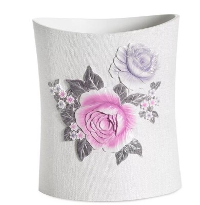Popular Bath Michelle Pink Rose Wastebasket - Resin | eBay