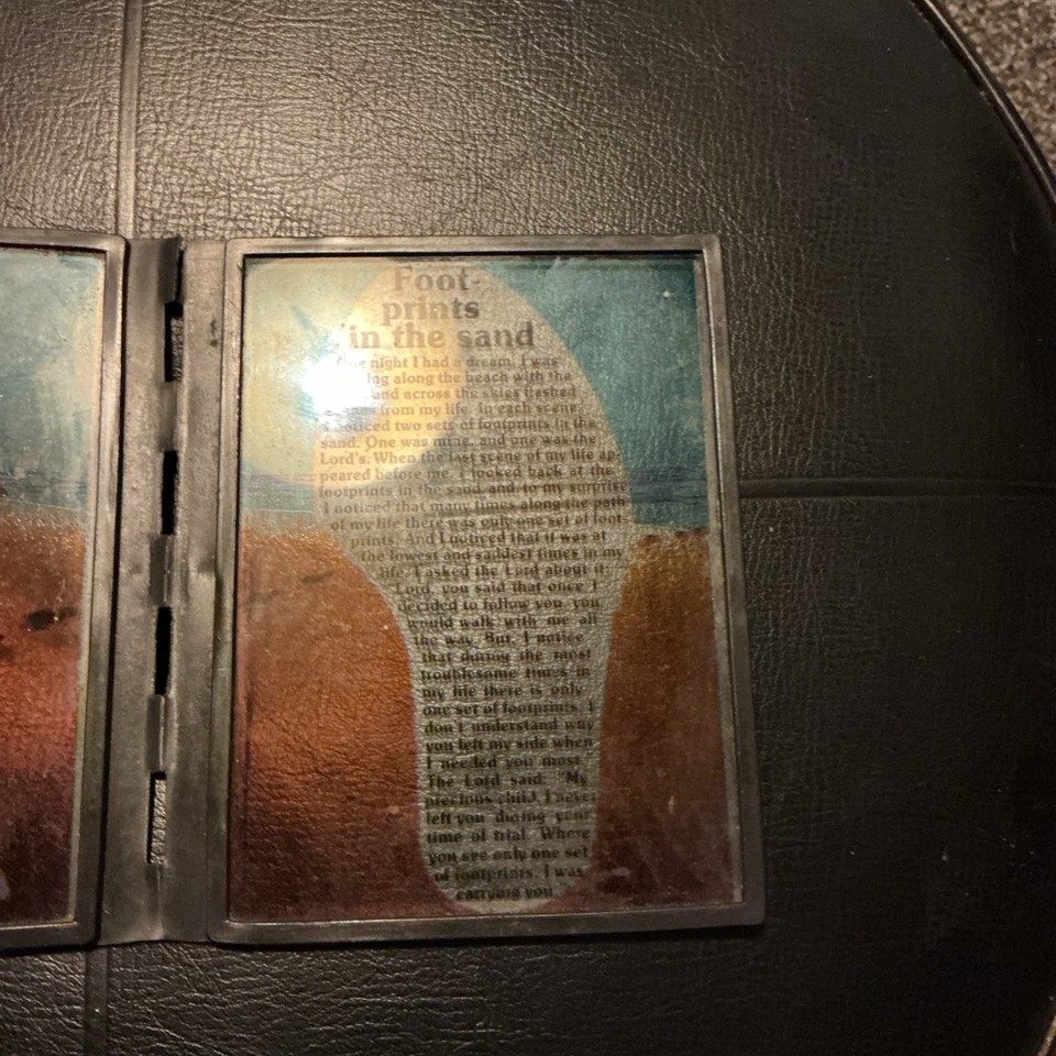 Footprints in the Sand Religious Plaque Print Stained Glass Card ...