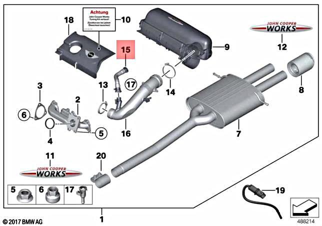 Genuine BMW R55N R56N R57N R58 R59 R60 R61 3 doors Vent Pipe OEM ...