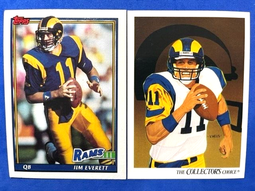 NFL - Jim Everett 1991 Topps & 1991 Upper Deck Team Checklist - Rams | eBay